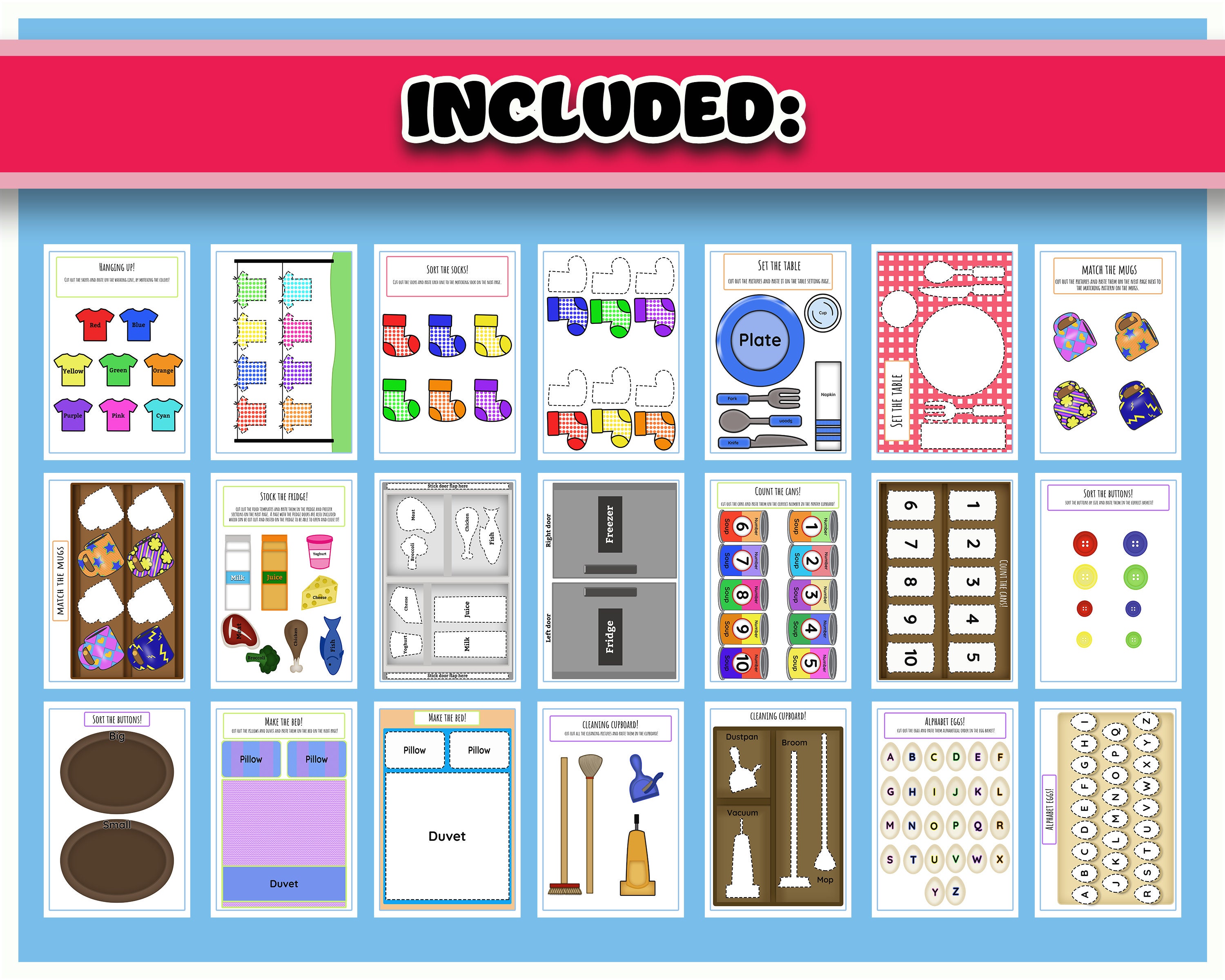 Toddler Busy Book, Printable Busy Book, Toddler Binder Pages ...