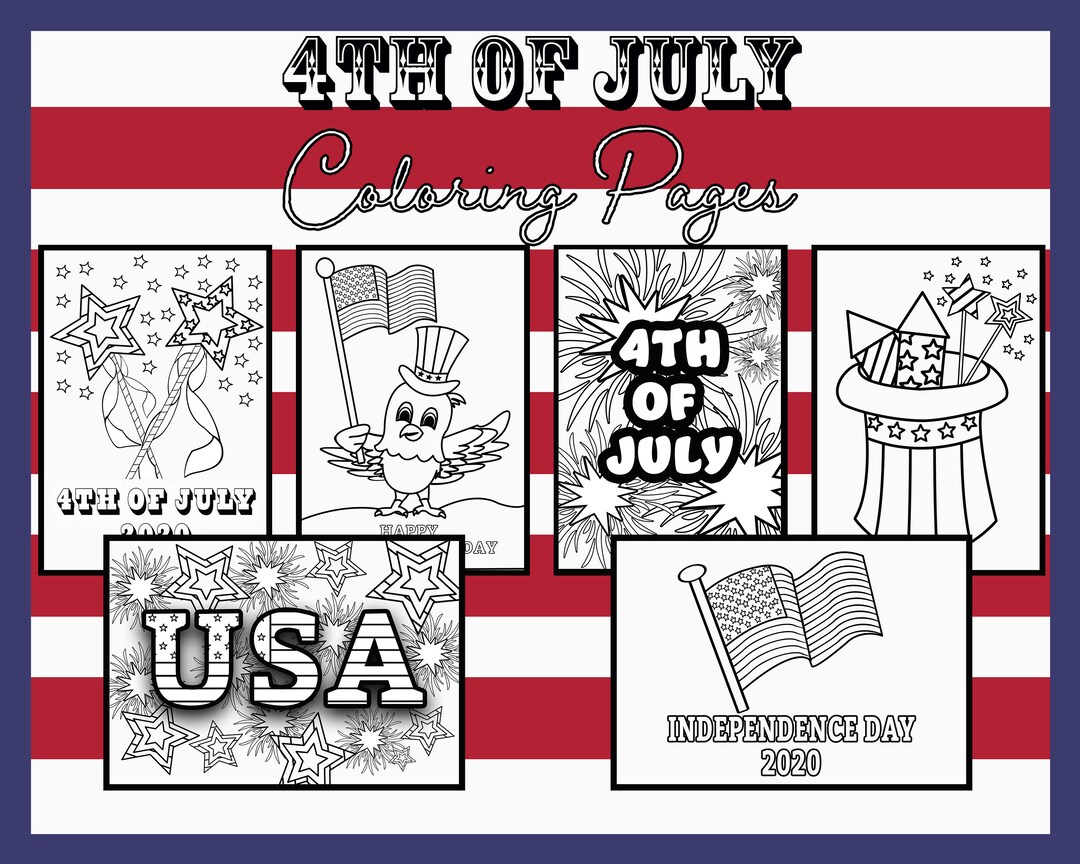 4th of July, Coloring Pages, Independence Day, USA, 2020. - Etsy