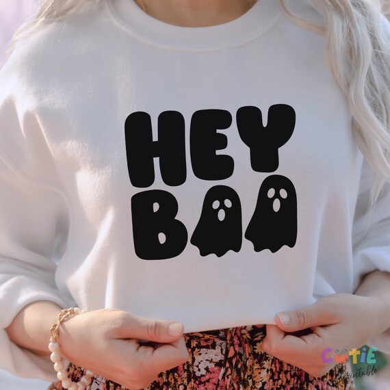 Hey Boo SVG Ghost PNG Cute Halloween Shirt Design Spooky - Etsy