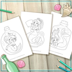 Mermaid Coloring Pages - 3 Adorable Siren Illustrations Suitable for ...