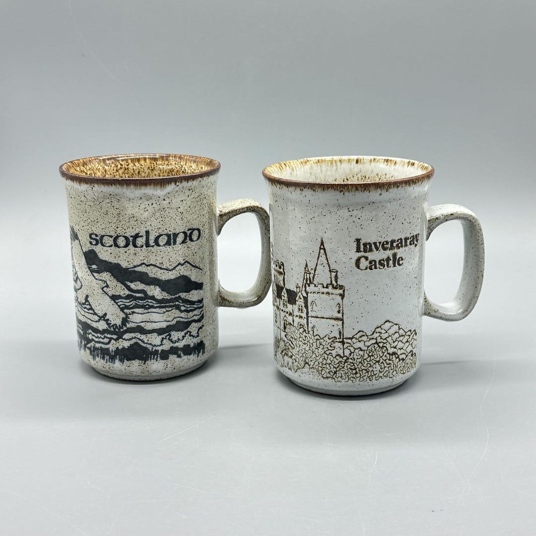 Duncan Ceramics Made in Scotland Set of 2 Art Pottery Speckled ...