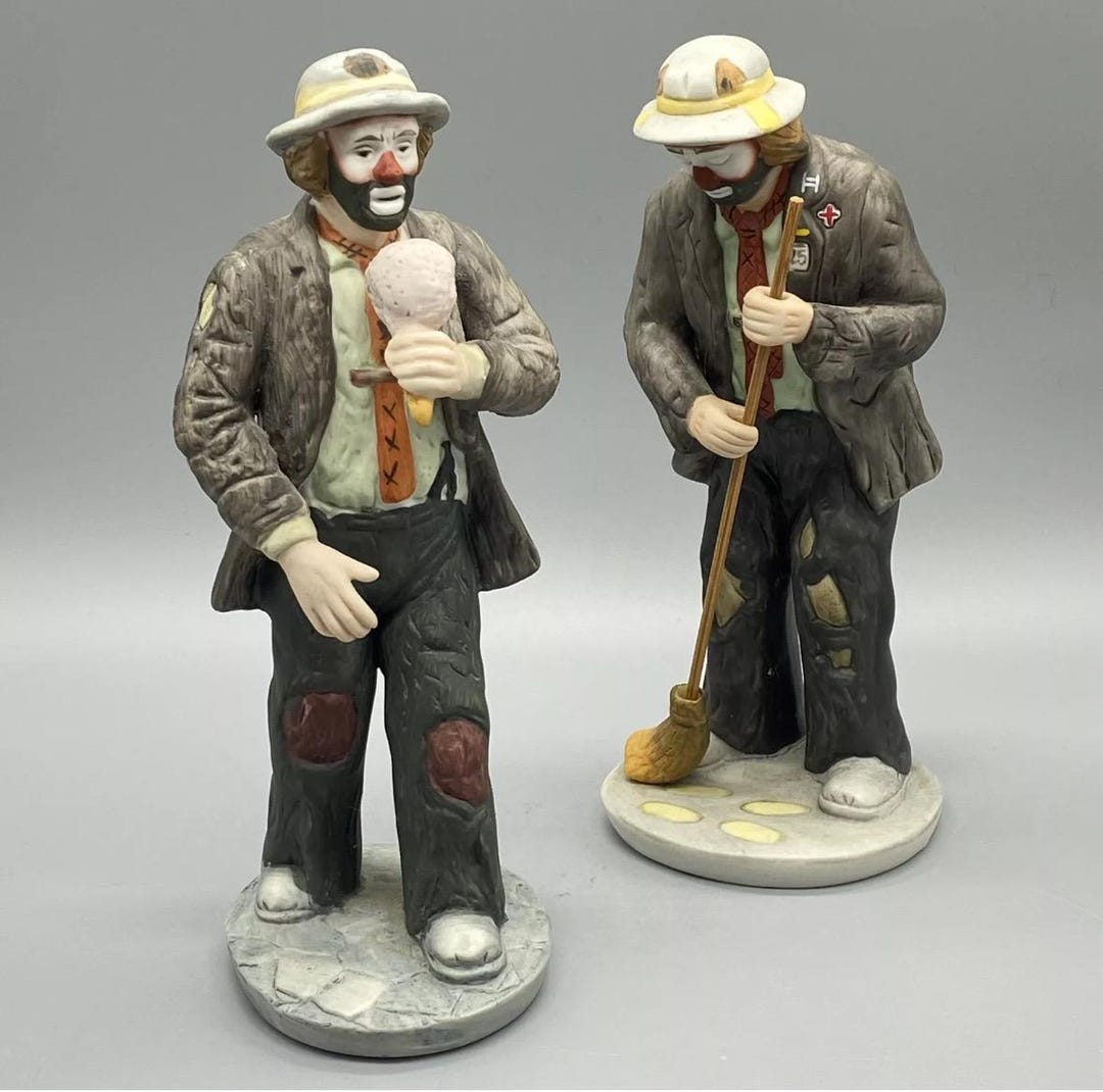 Vintage Emmet Kelly Clown Collection Flambro Circus Sad Colorful ...