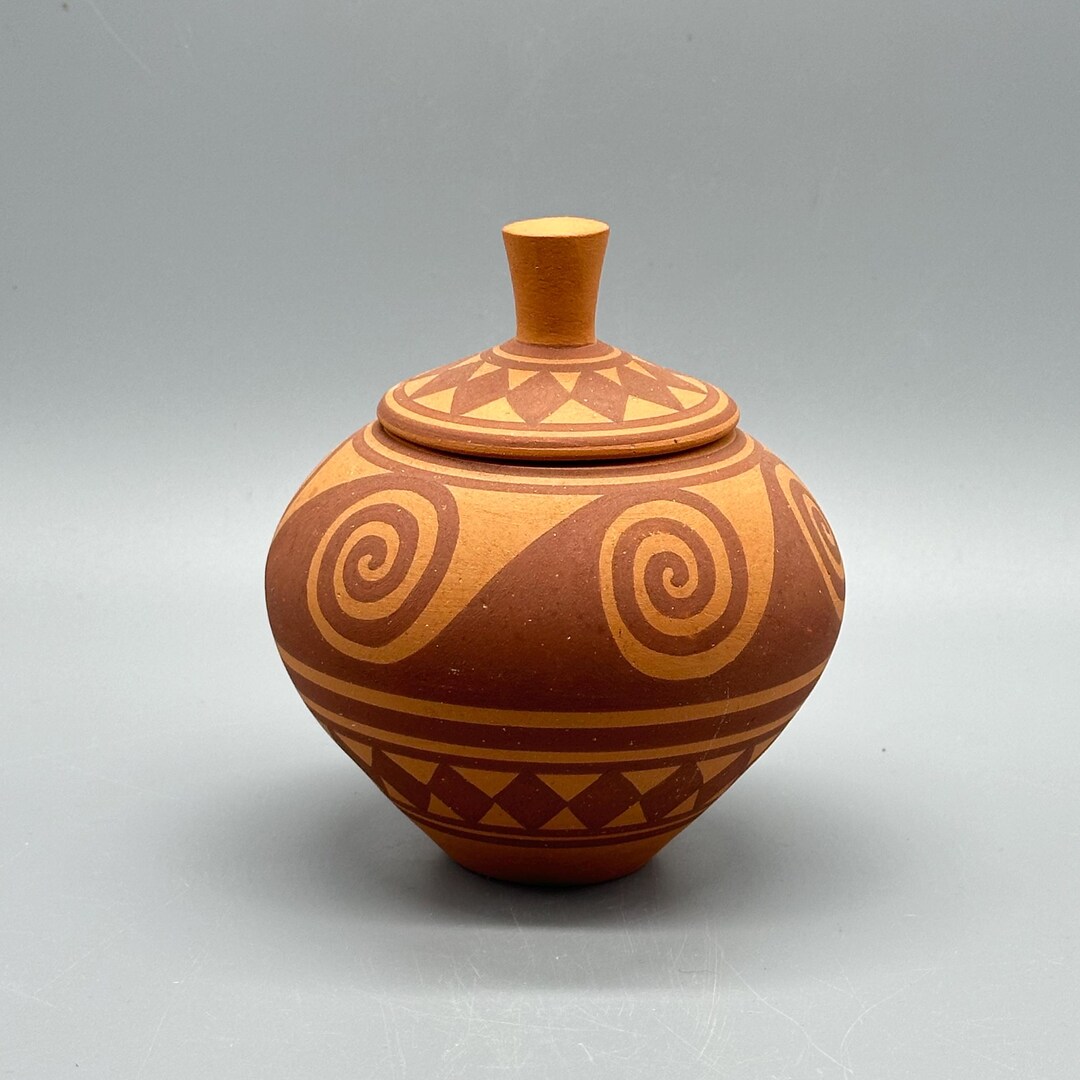 Alfar Iberico Art Pottery Hand Painted Cuenca Ecuador Primitive Native ...