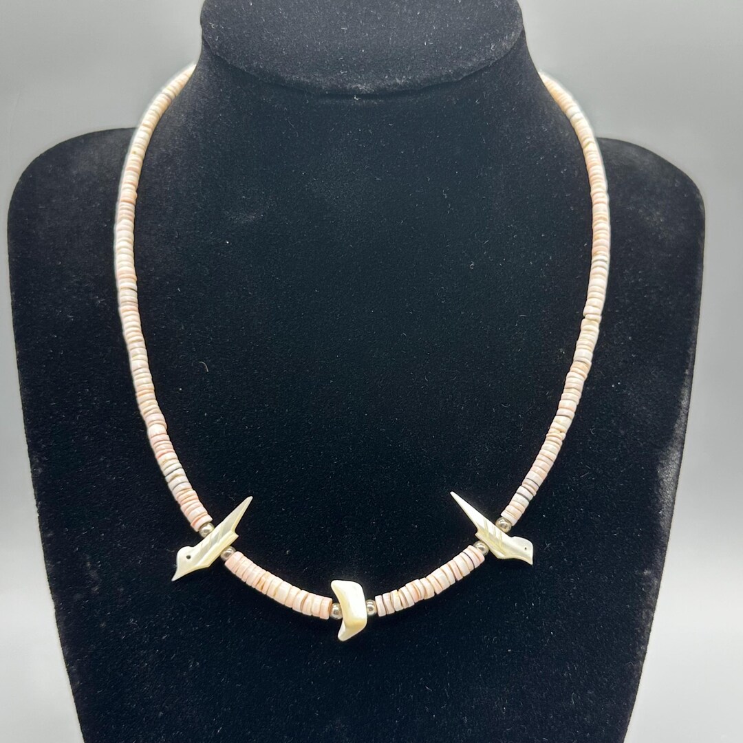 Vintage Native American Heishi Shell Necklace/choker Shell /seagulls ...