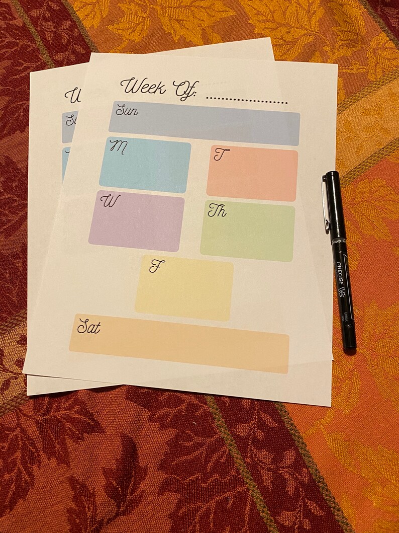 Digital Downloadable Weekly Planner Pages - Etsy