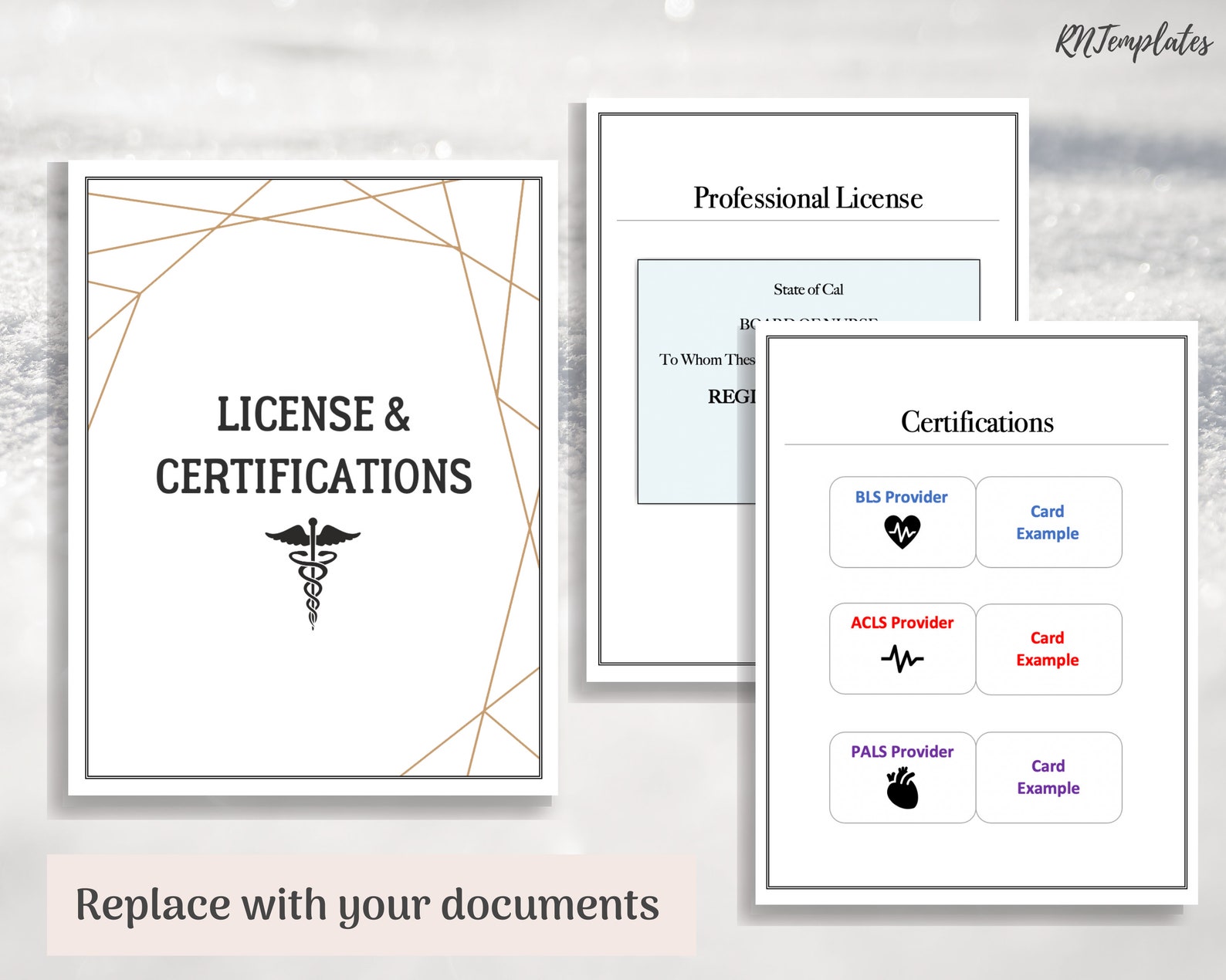 Nursing Portfolio Template Geometric Gold Registered Nurse - Etsy