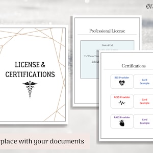 Nursing Portfolio Template, Geometric Gold, Registered Nurse Template ...