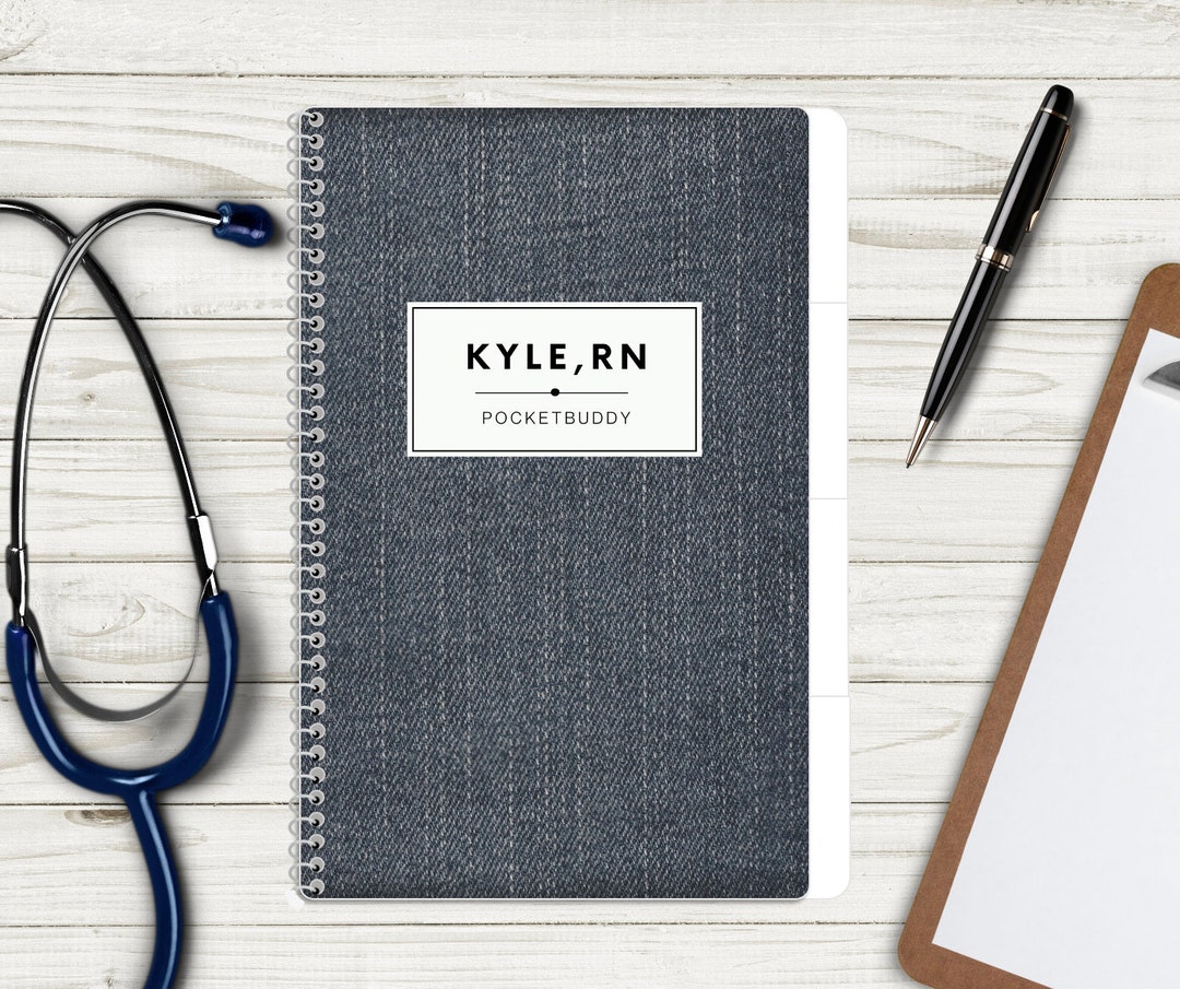 ICU Reusable Nurse Report Notebook, Dark Denim, 4 Patients, Intensive ...