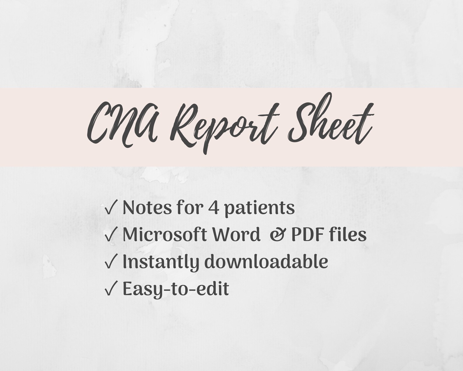 CNA Brain Sheet for 4 Patients Checkbox Version, Certified Nursing ...
