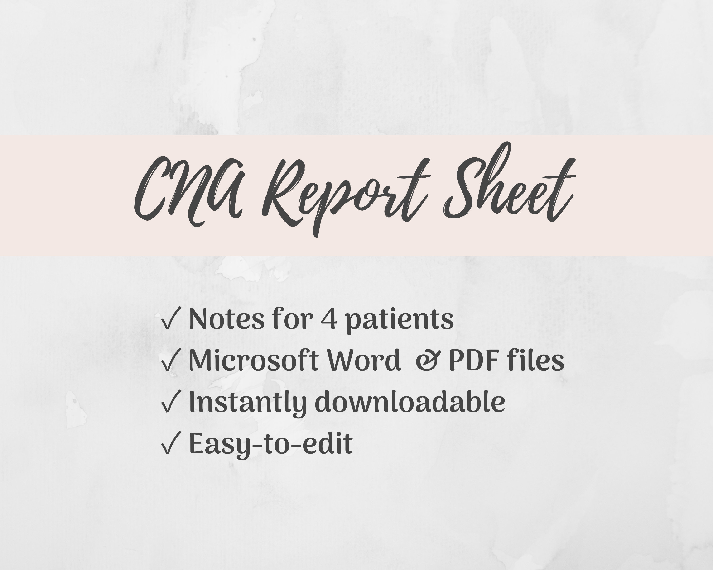 CNA Brain Sheet for 4 Patients Checkbox Version, Certified Nursing ...