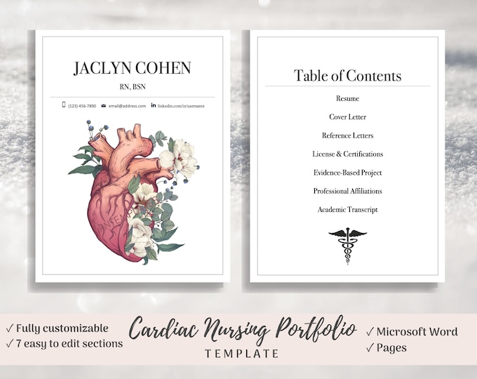 Nursing Portfolio Template, Cardiac Telemetry CVICU CCU Cath Lab ...
