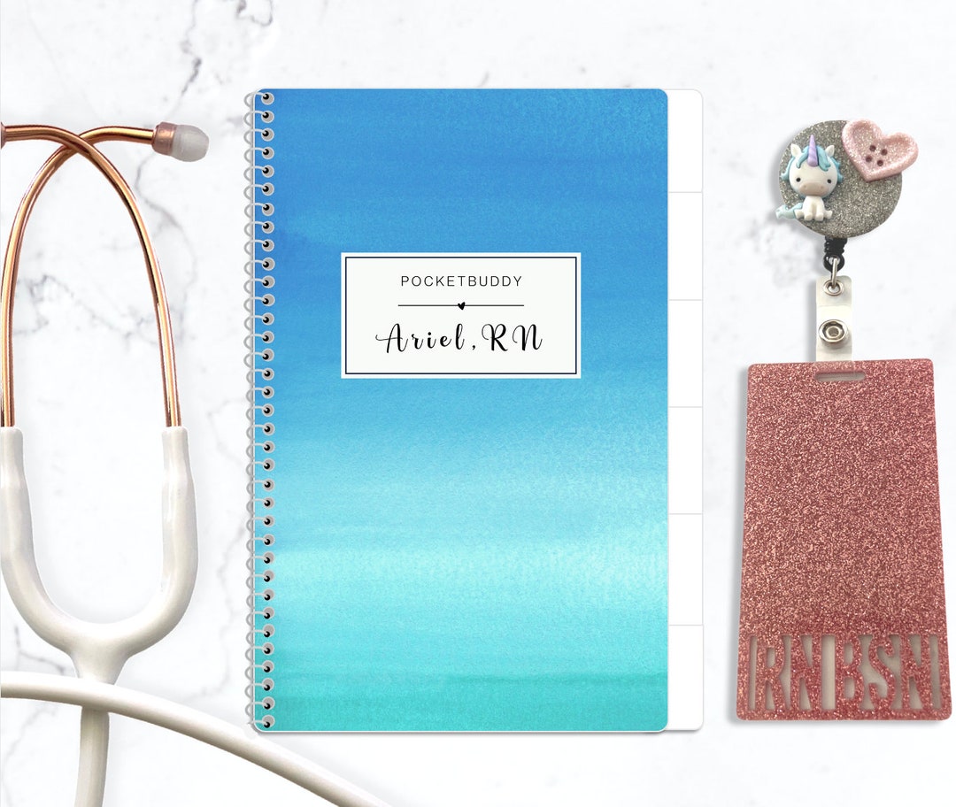 ED Reusable Nurse Report Notebook, Emergency Nurse, ER, Ocean Mist, 12 ...