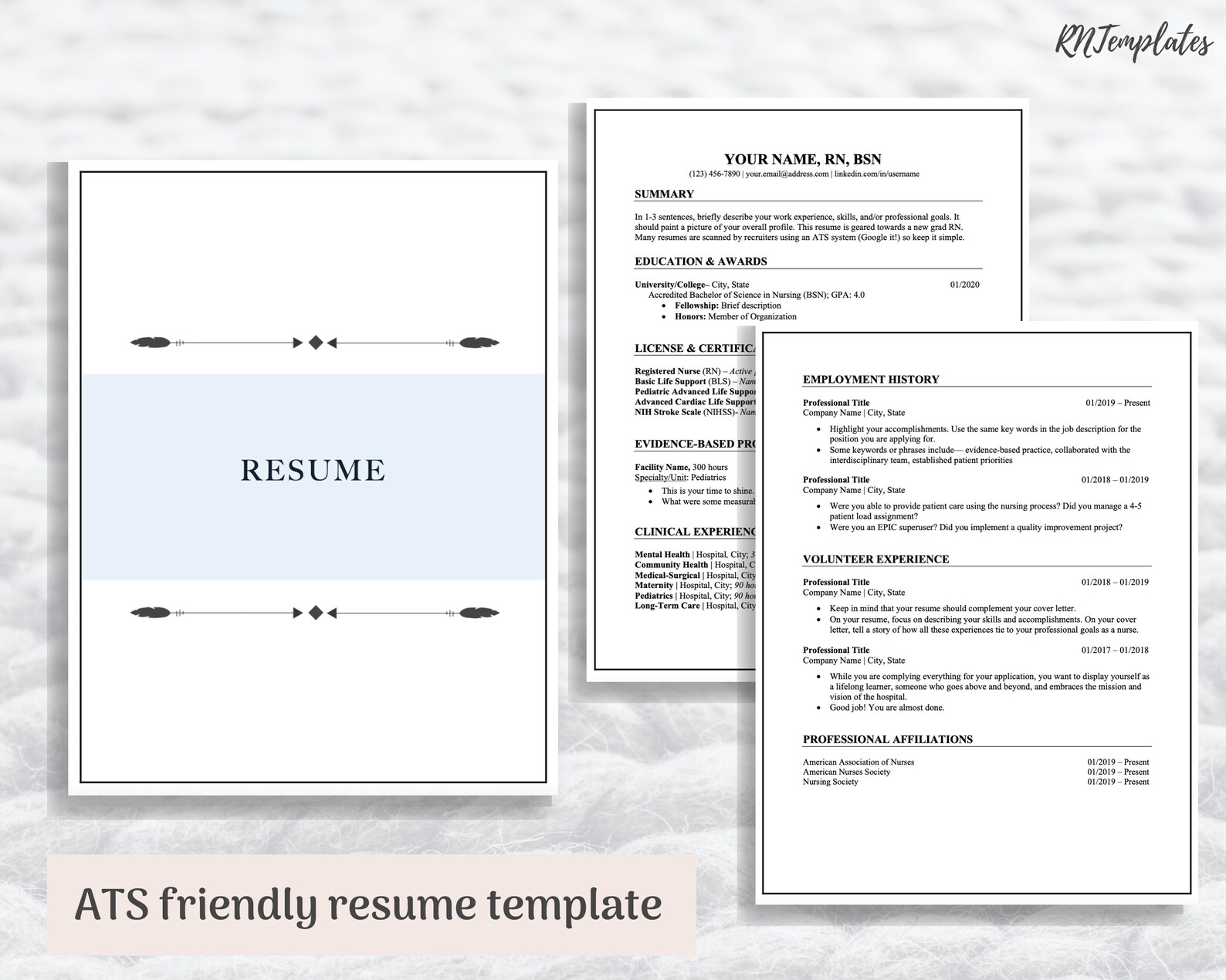 Nursing Portfolio Template, Blue, Registered Nurse Template, Resume ...
