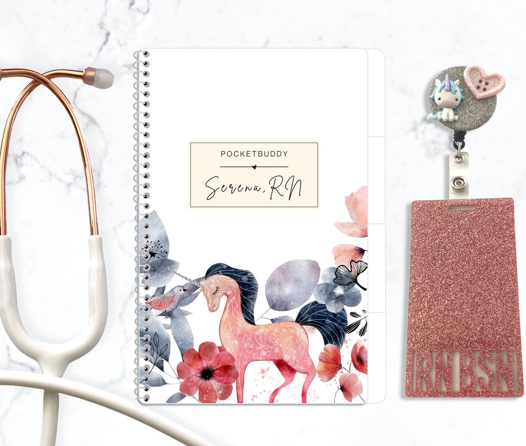 Labor and Delivery Reusable Nurse Report Notebook, Summer Unicorn, 4 ...