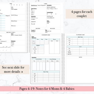 Labor and Delivery Reusable Nurse Report Notebook, Pink Ombre, 4 Mom ...