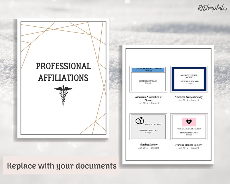 Nursing Portfolio Template Geometric Gold Registered Nurse - Etsy