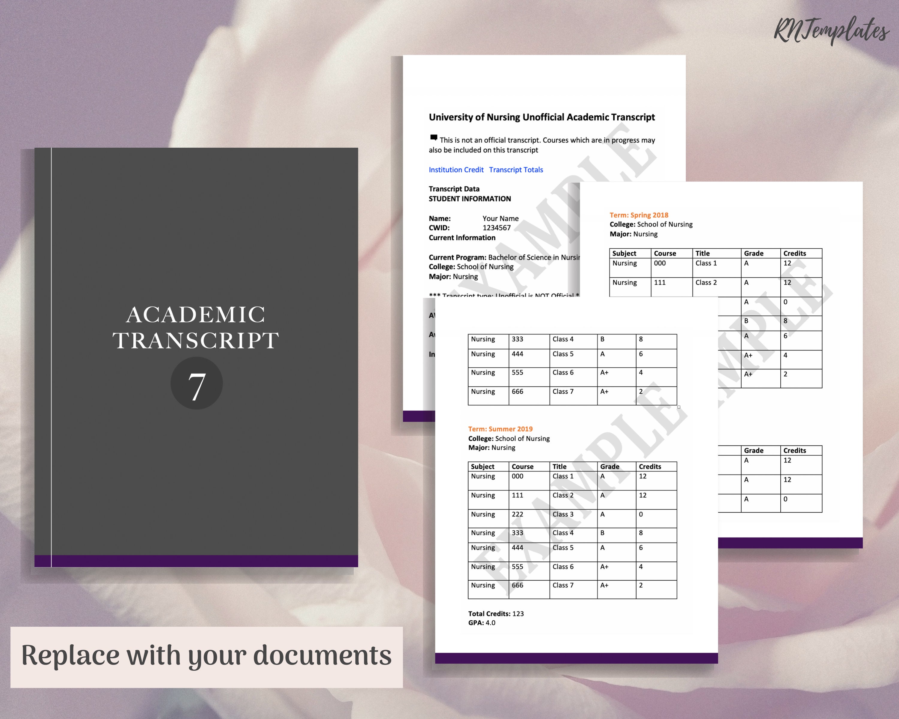 Nursing Portfolio Template Purple Registered Nurse Template | Etsy