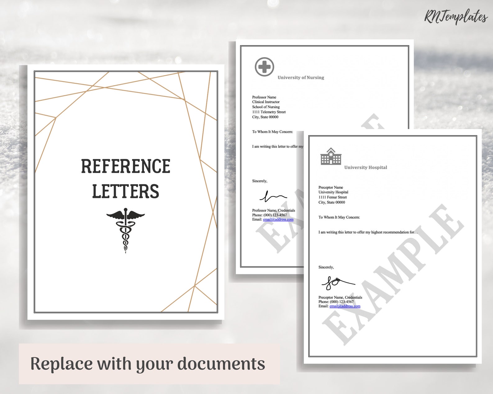 Nursing Portfolio Template Geometric Gold Registered Nurse - Etsy