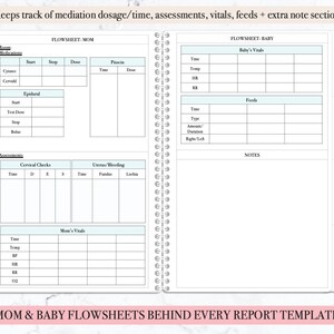 Labor and Delivery Reusable Nurse Report Notebook, Pink Ombre, 4 Mom ...