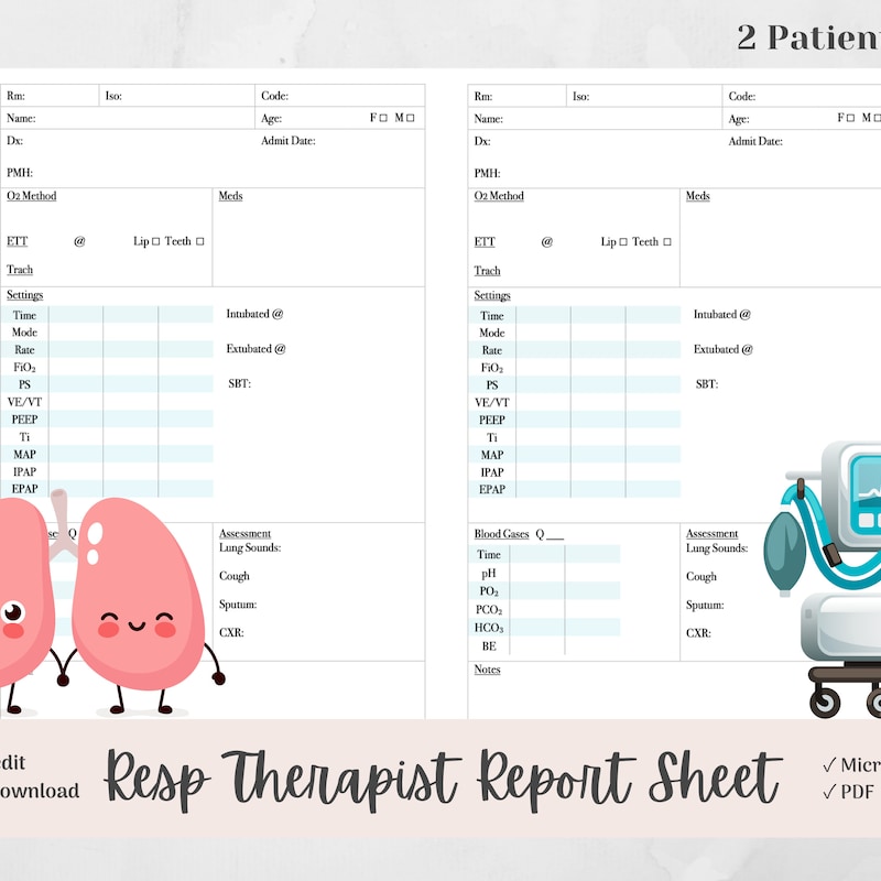 Ventilator Flow Sheet - Etsy