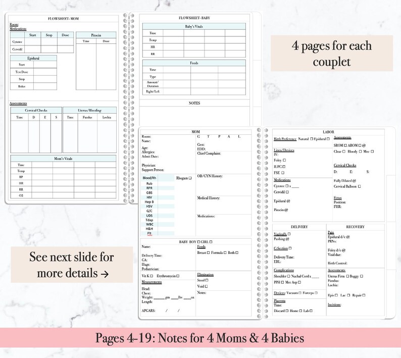 Labor and Delivery Reusable Nurse Report Notebook Pink Ombre - Etsy