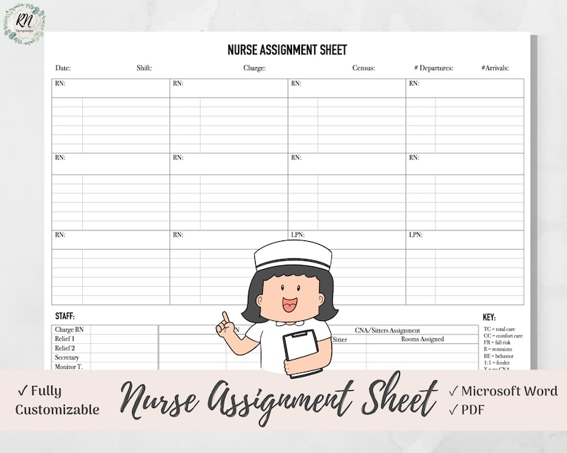 Charge Nurse Assignment Sheet Template RN & CNA Assignments - Etsy Charge Nurse Assignment Sheet Template RN & CNA Assignments - Etsy