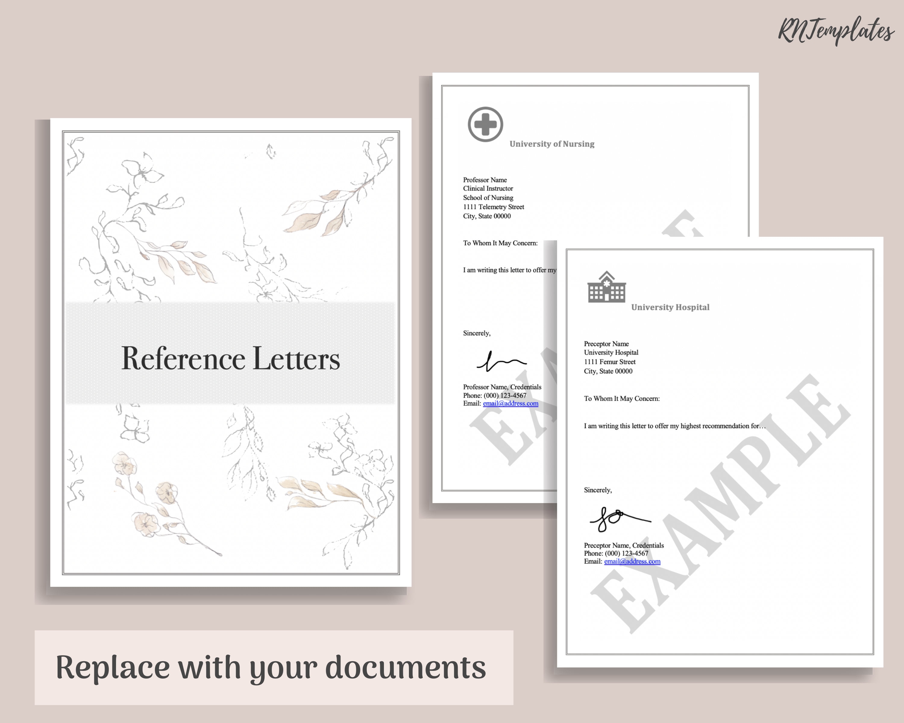 Nursing Portfolio Template Floral Registered Nurse Template | Etsy