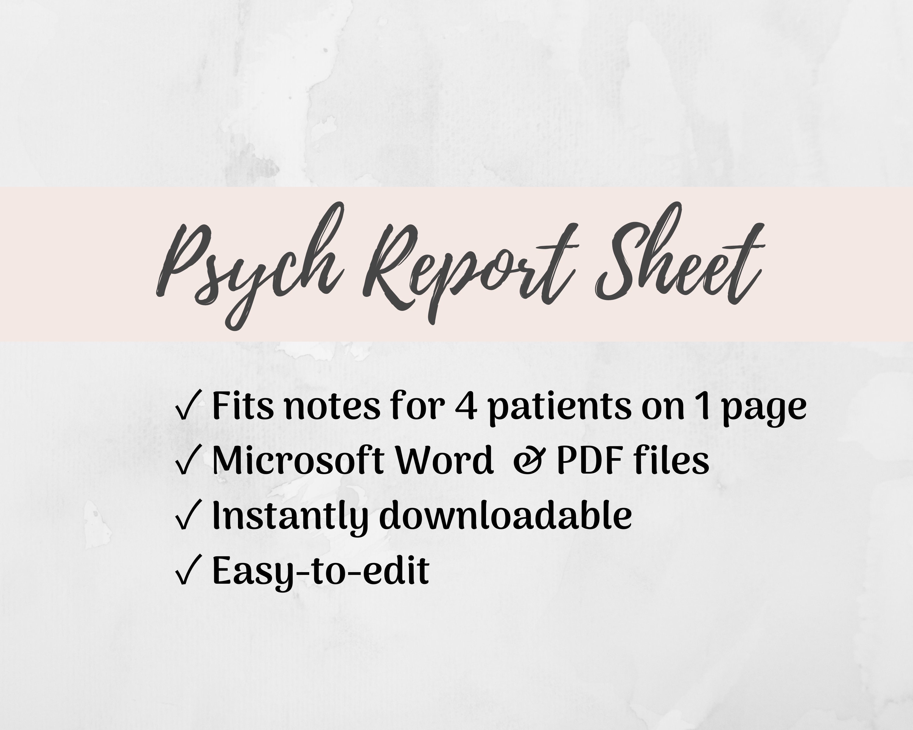 The BEST Psych Nurse Report Sheet for 4 Patients, Psychiatric Nurse ...