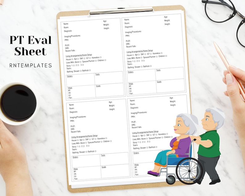Physical Therapy Acute Care Initial Evaluation Template for 4 Patients ...