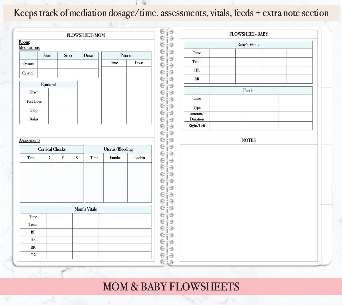 Labor and Delivery Reusable Nurse Report Notebook Fall in - Etsy