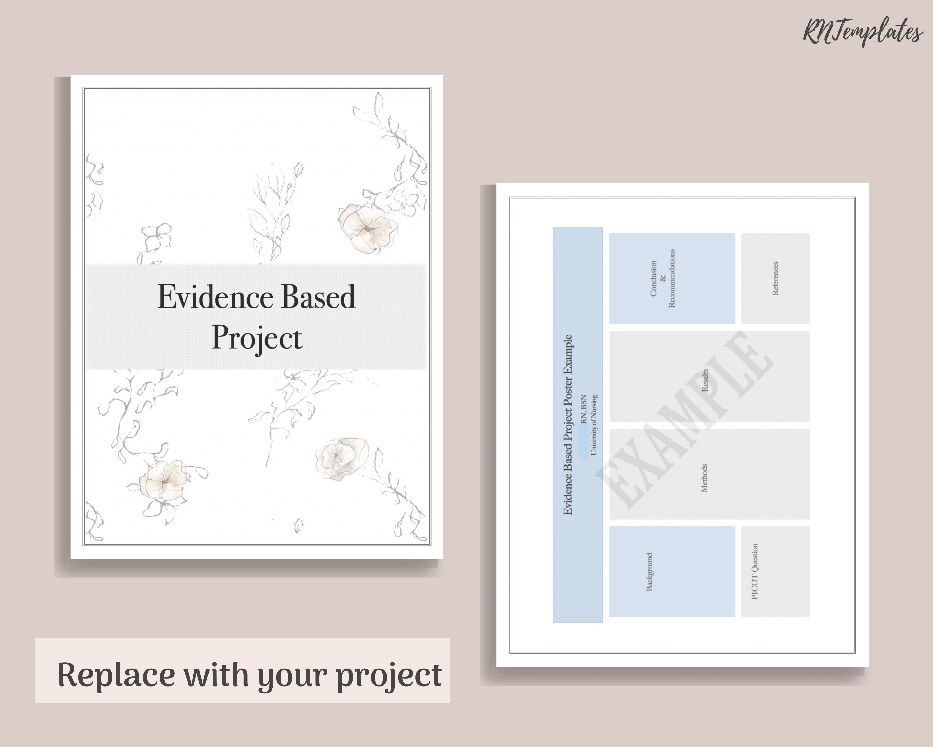 Nursing Portfolio Template Floral Registered Nurse Template | Etsy