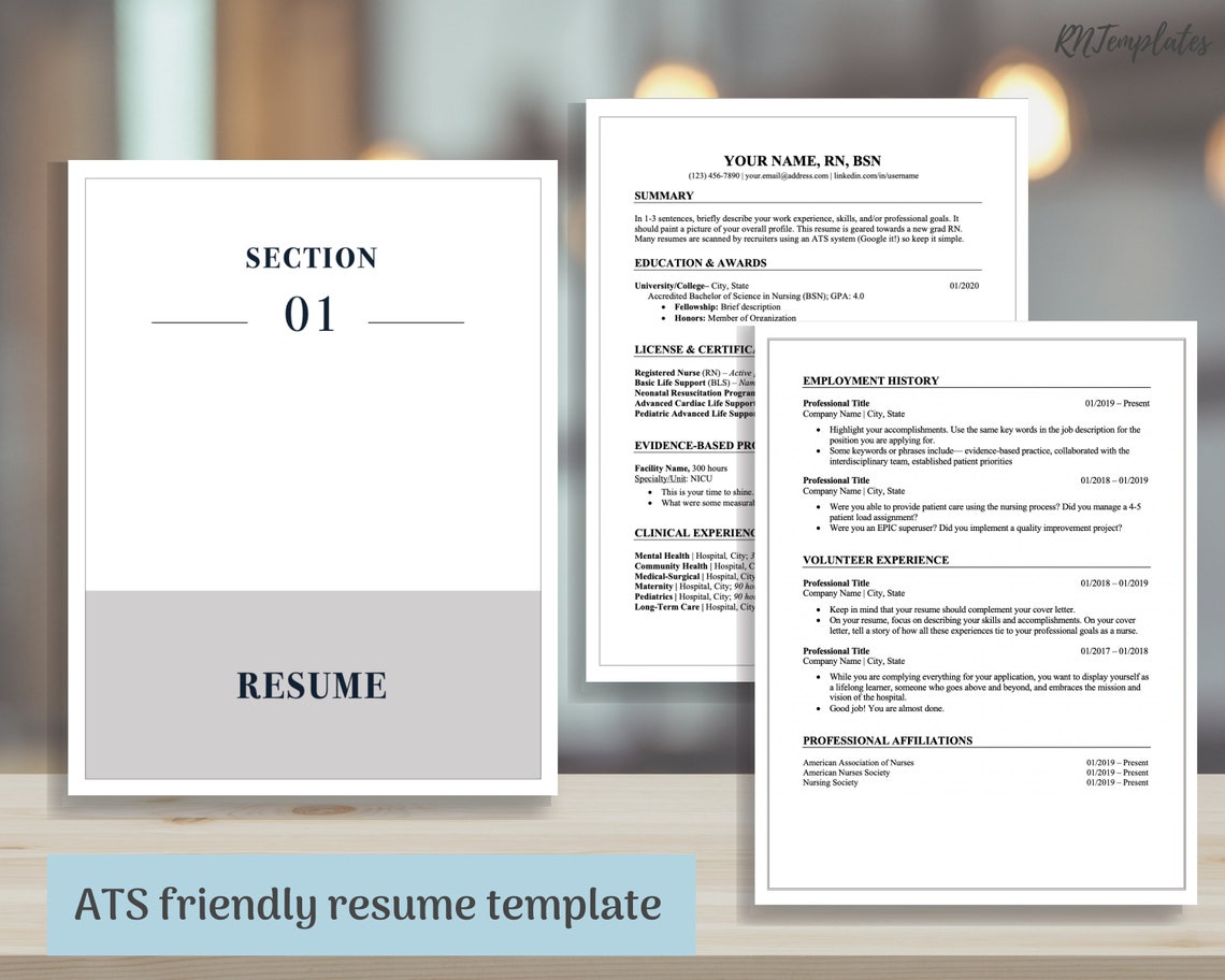 Nursing Portfolio Template Edgy Gray Registered Nurse - Etsy