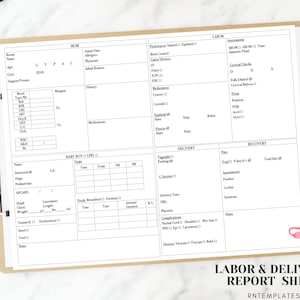 Labor and Delivery Nurse Brain Report Sheet, 1 Mom and 1 Baby, L&D ...