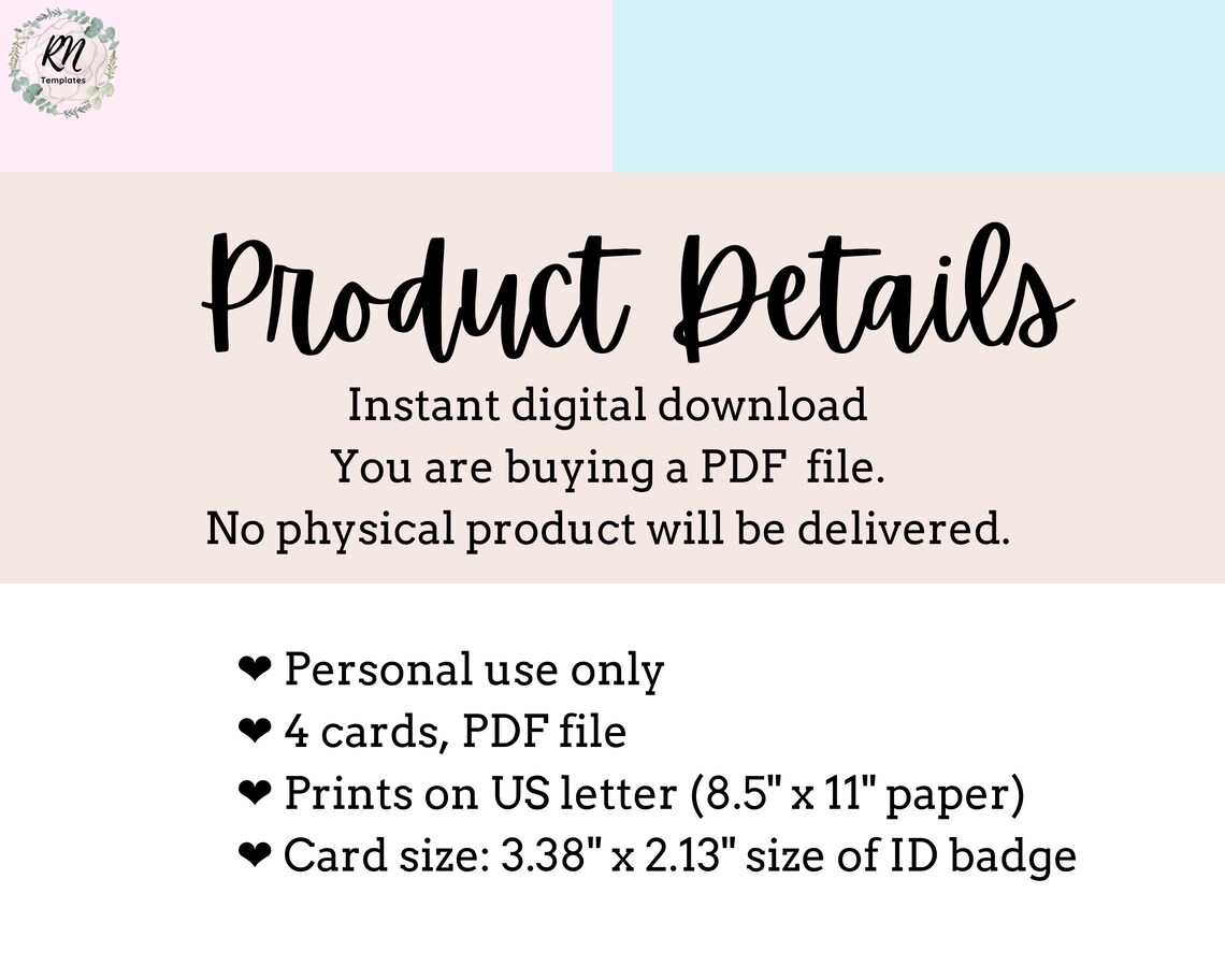 Newborn Baby ID Badge Reference Cards for NICU / Neonatal Nurses, 4 ...