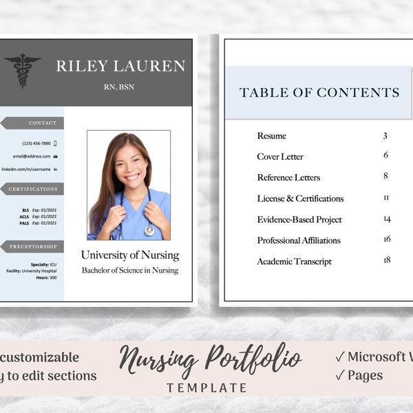 Nurse Practitioner Portfolio Template - Etsy
