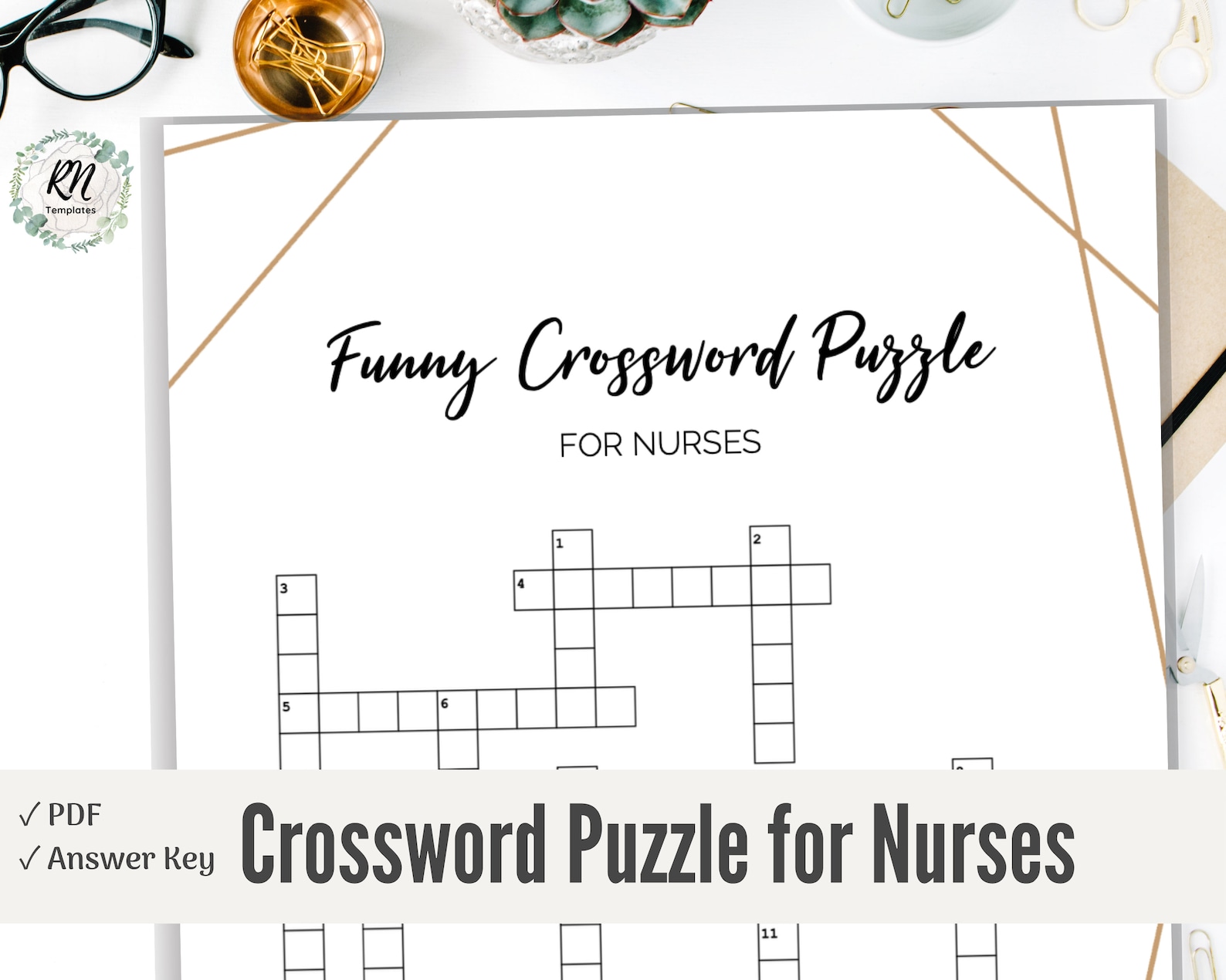 Funny Nurse Crossword Puzzle Nurse Word Game Nurse Jokes - Etsy