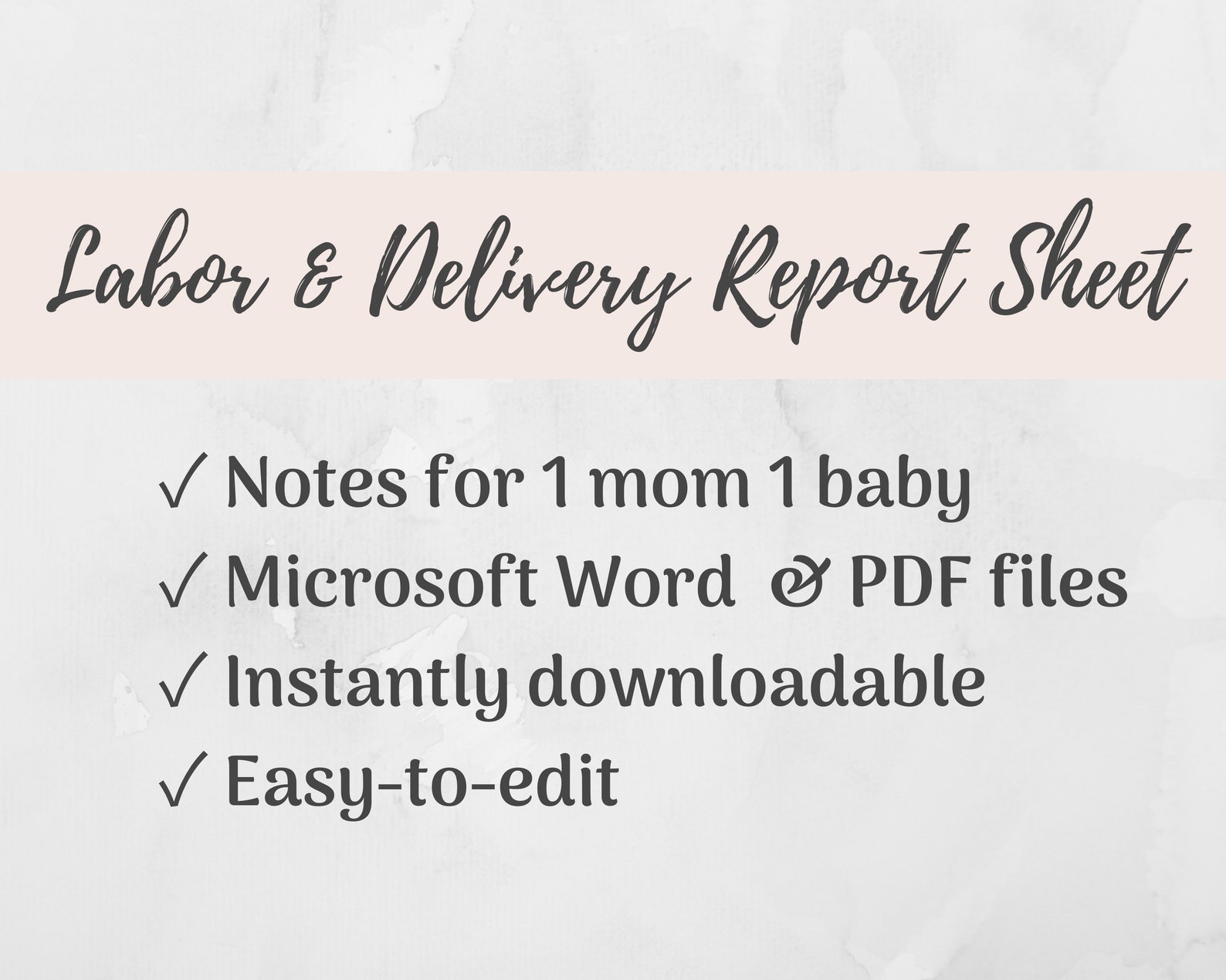 Labor and Delivery Nurse Brain Report Sheet 1 Mom and 1 Baby - Etsy