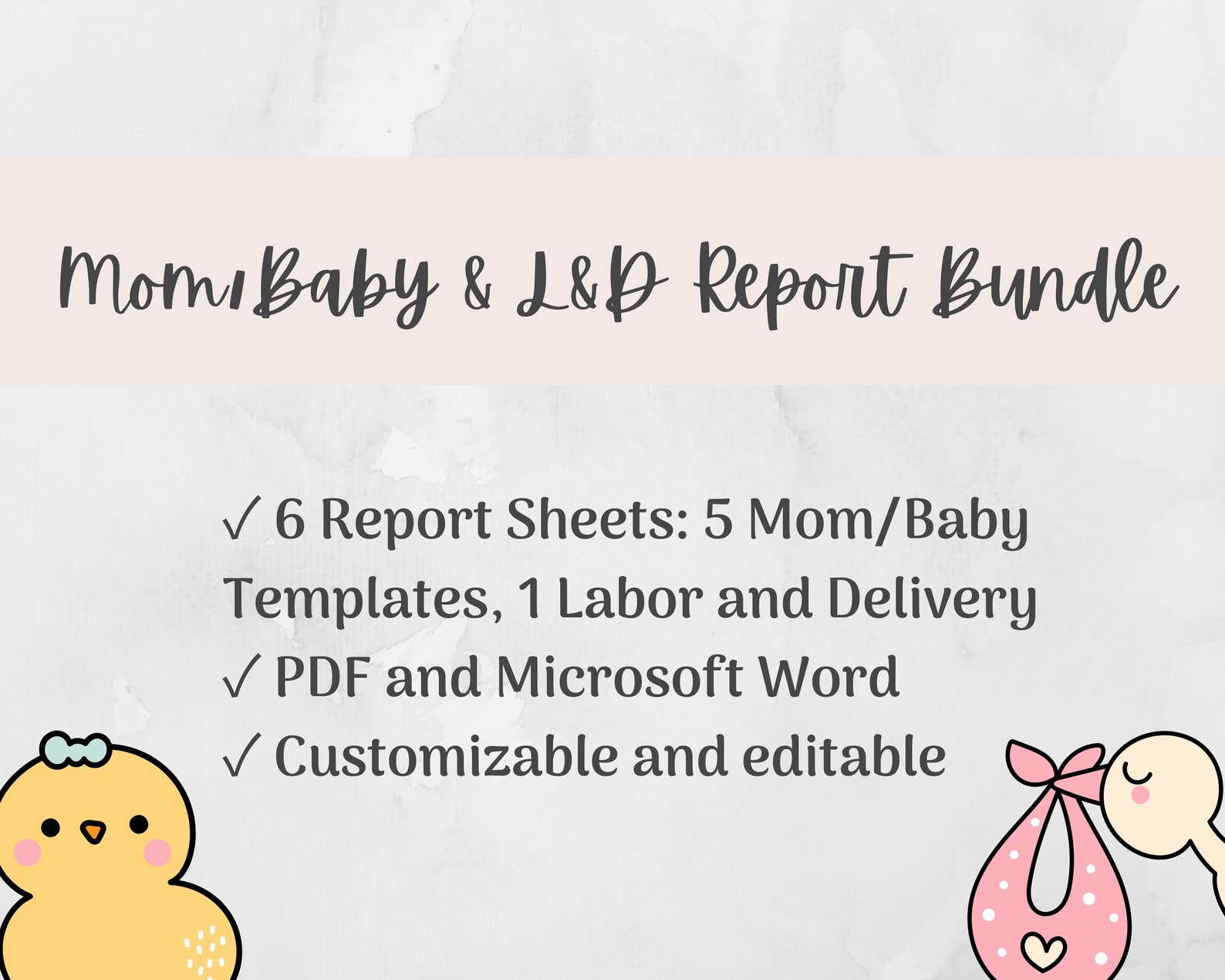 Maternity Report Sheet Bundle 6 Templates 5 Mom/baby 1 - Etsy