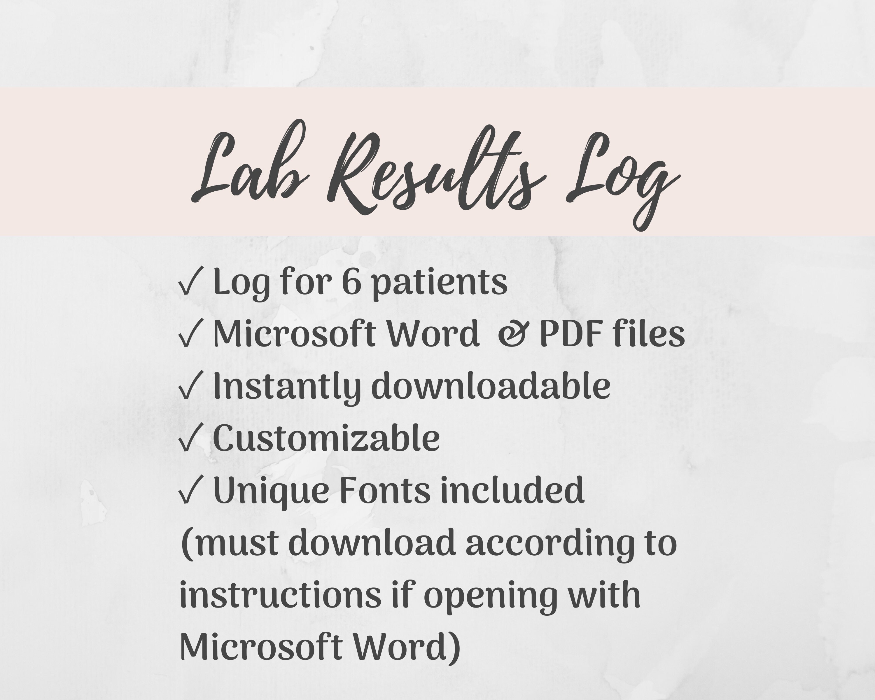 Nurse Lab Results Log, ICU, CCU, Med Surg Nurse, Instant Download ...