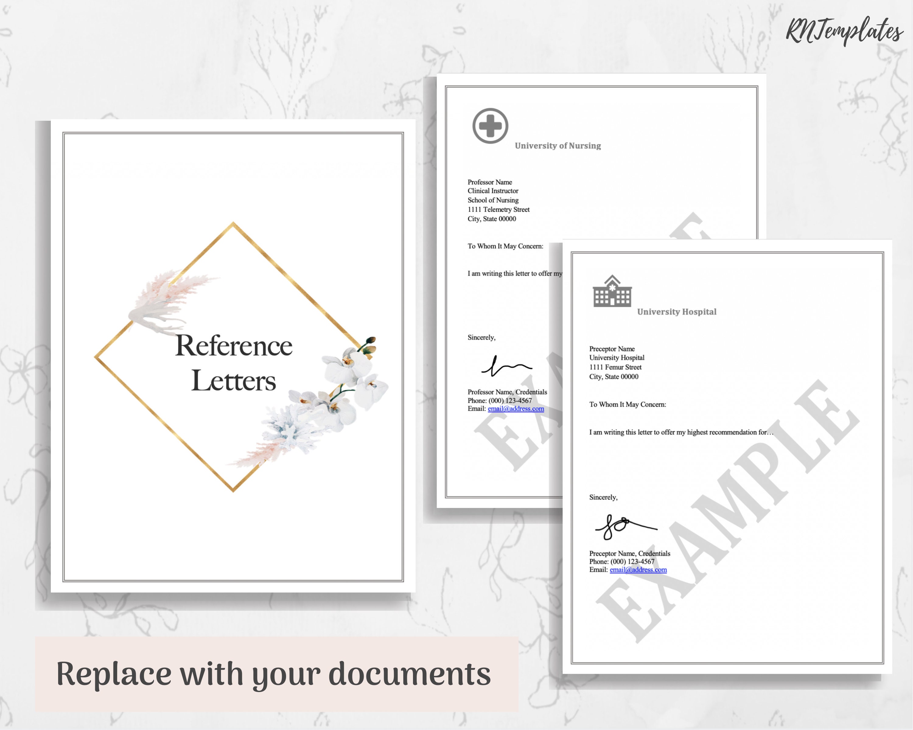 Nursing Portfolio Template, Pastel, Flower, Registered Nurse Template ...