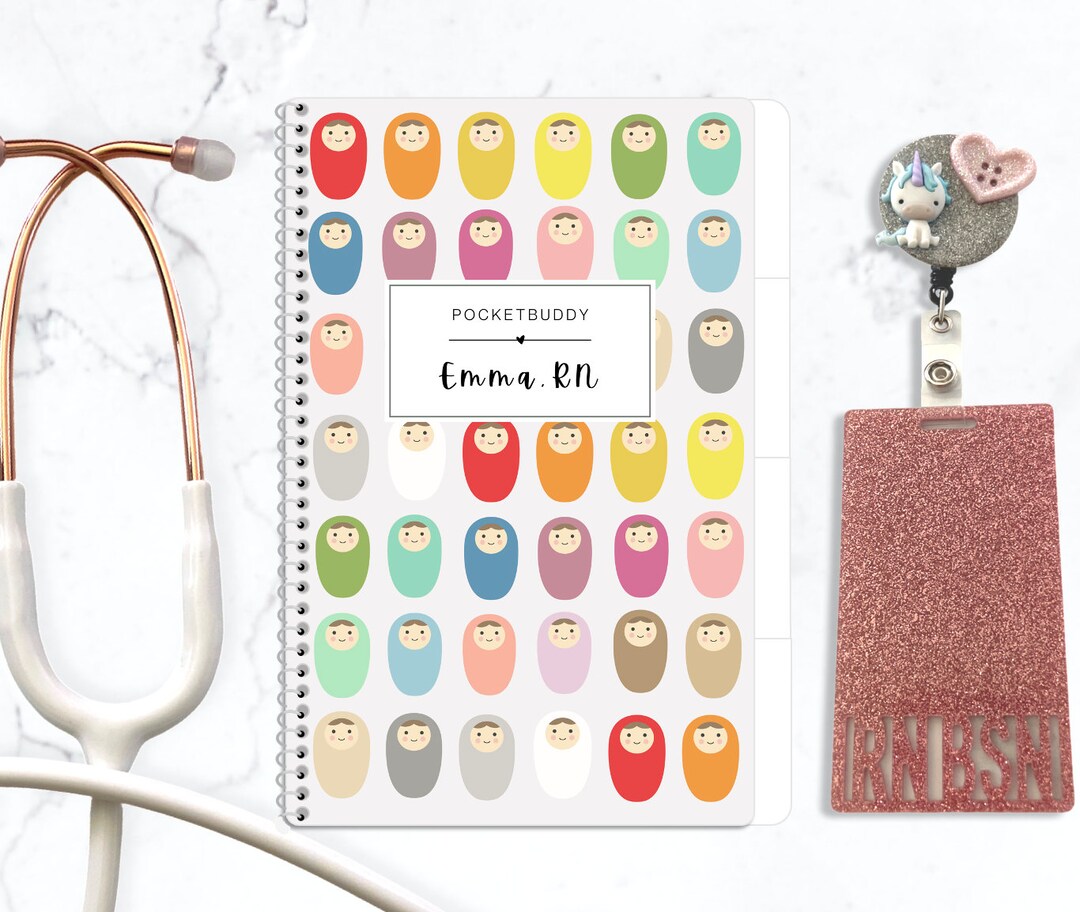 NICU Reusable Nurse Report Notebook, Baby Burrito, 4 Babies, Neonatal ...