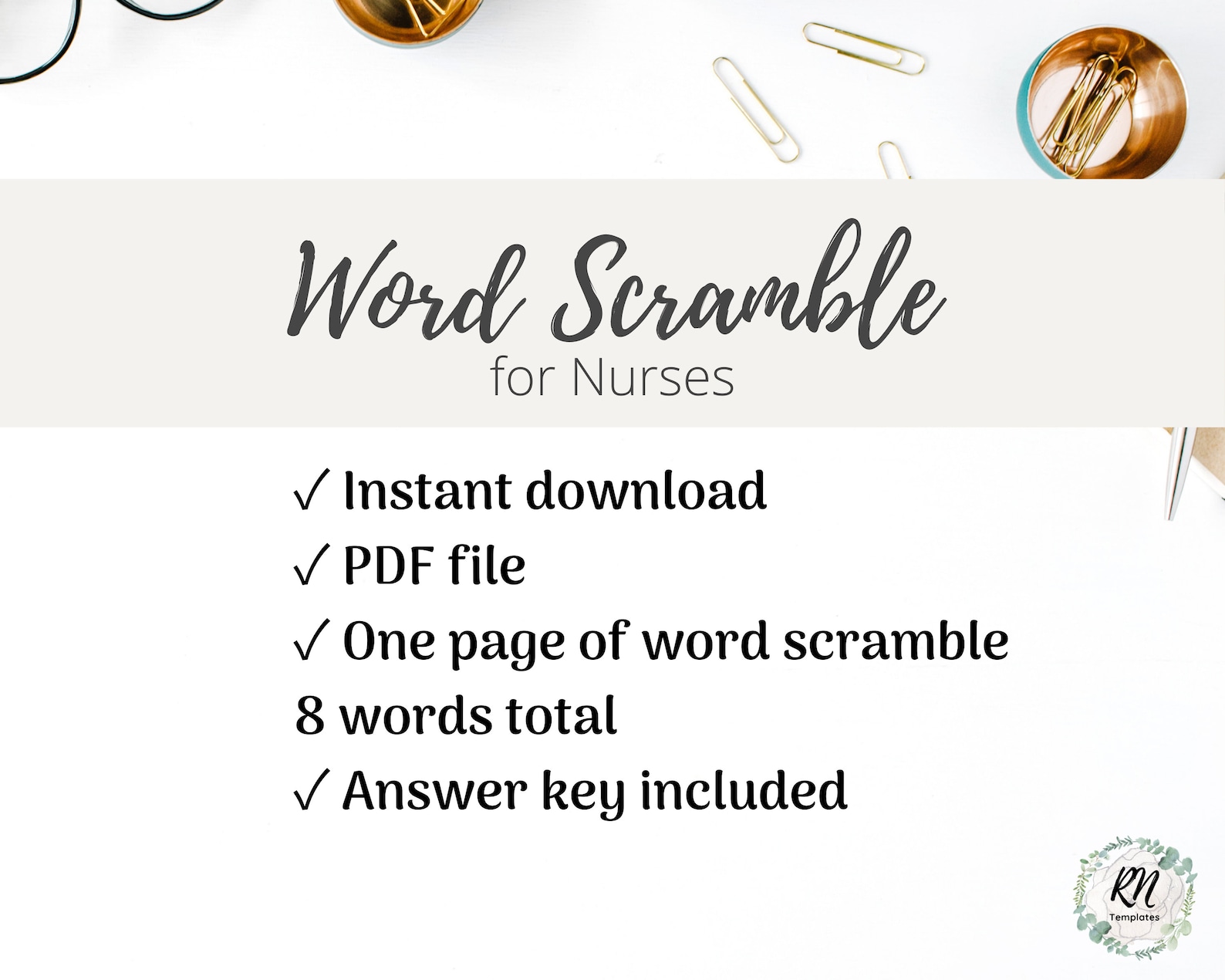 Nurse Word Scramble Puzzle Nurse Word Game Instant Download - Etsy