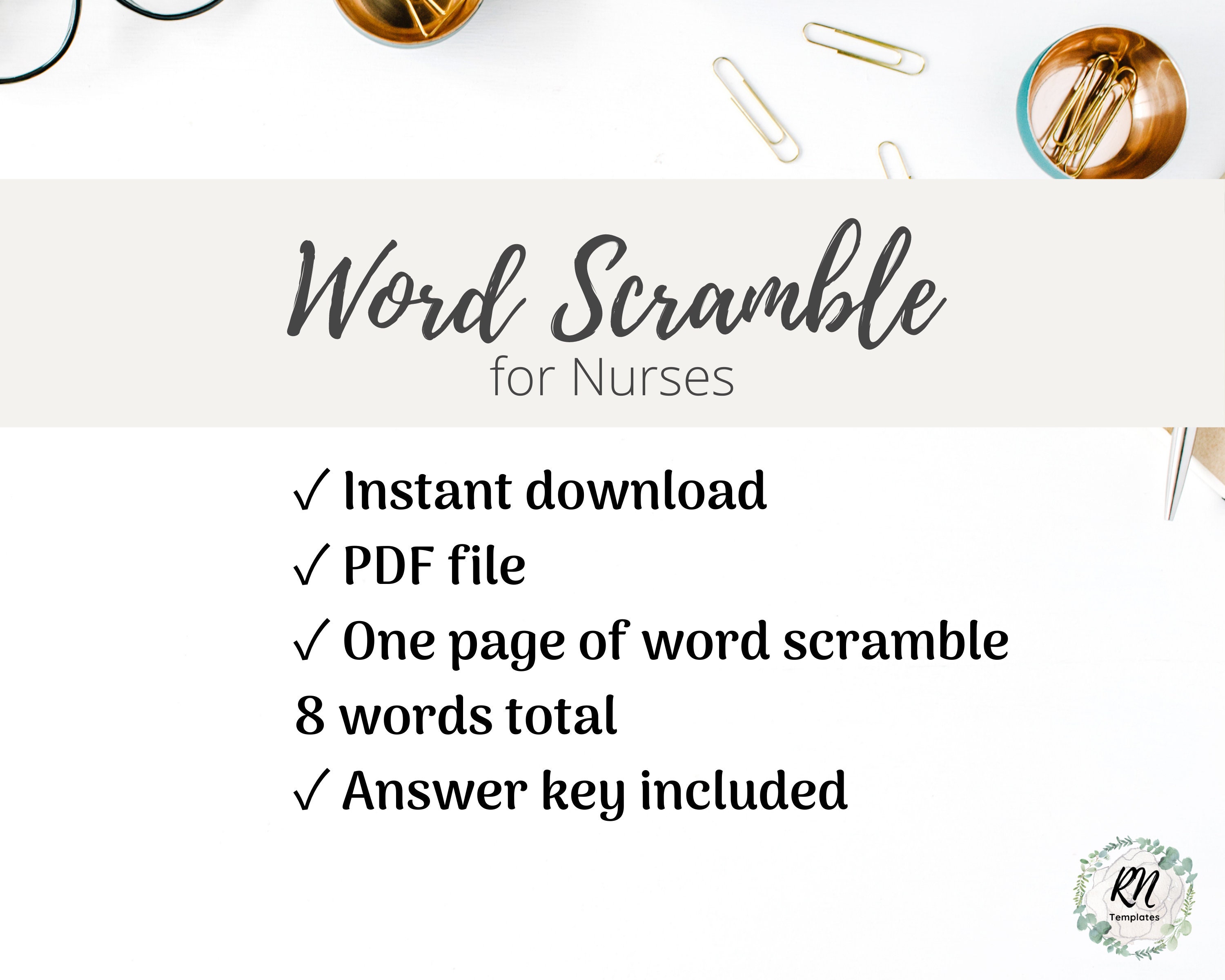 Nurse Word Scramble Puzzle, Nurse Word Game, Instant Download, PDF - Etsy