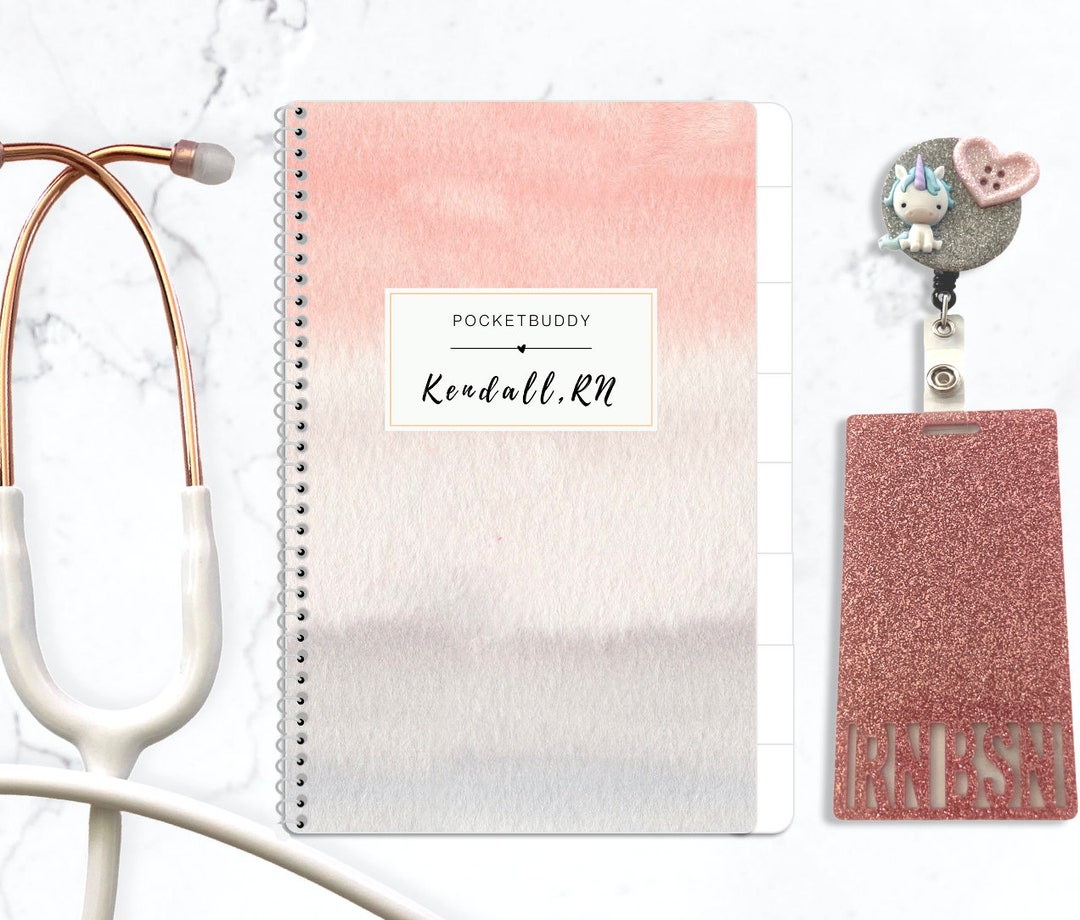 Medsurg Reusable Nurse Report Notebook, Telemetry, PCU, Pink Ombre, 8 ...
