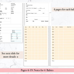NICU Reusable Nurse Report Notebook, Baby Burrito, 4 Babies, Neonatal ...