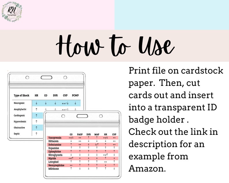 ICU/CCU Hemodynamic Badge Reference Cards for Nurses 4 - Etsy