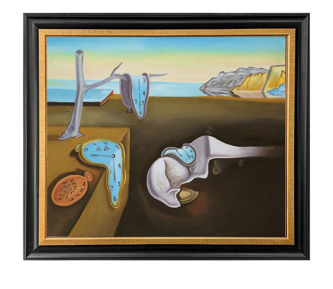 Hand-painted 'persistence of Memory' Oil Painting Replica, Framed Wall ...
