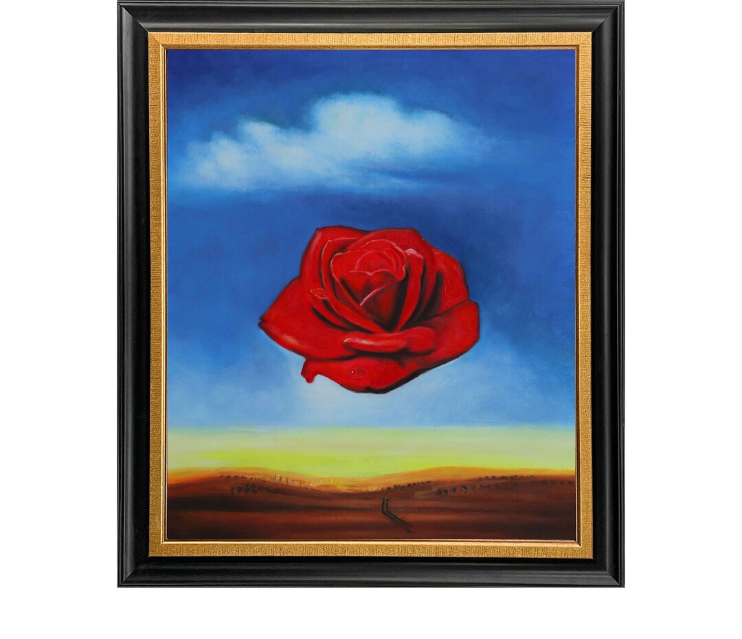 Salvador Dali Meditative Rose 20''x24'' Hand-painted Oil Painting ...