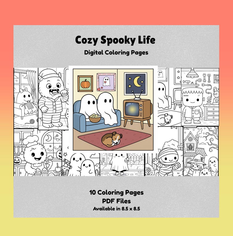 Cozy Spooky Life Printable Pages for Kids & Adults| Digital Download ...