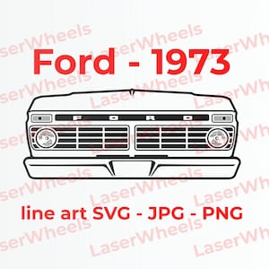 Ford 1973 Truck Frontend - SVG Vector Line Art for Engraving T-shirts ...